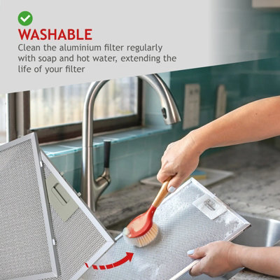 SPARES2GO Metal Mesh Cooker Hood Filter Extractor Fan Vent 320 x 260mm ...