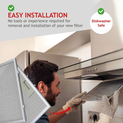 SPARES2GO Metal Mesh Cooker Hood Filter Extractor Fan Vent 320 x 260mm ...