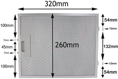 SPARES2GO Metal Mesh Cooker Hood Filter Extractor Fan Vent 320 x 260mm ...