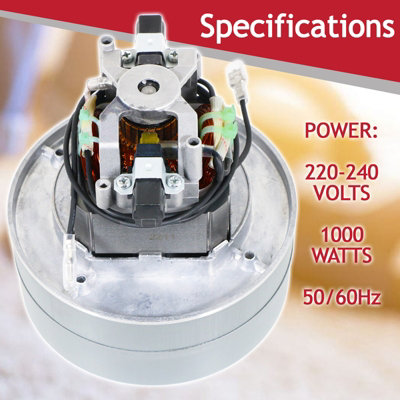 SPARES2GO Motor for Numatic Henry Hetty TCO DL2 1104T 205403 240V 1000W ...