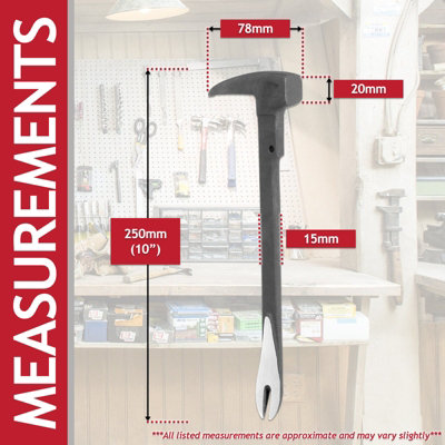 SPARES2GO Nail Puller Hammer Crowbar Double Ended 3-in-1 Prying Lifting ...
