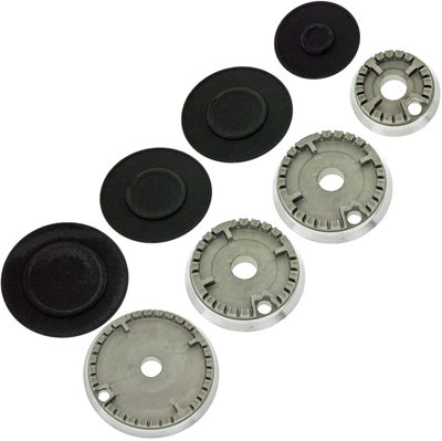 SPARES2GO (Non Universal) Oven Cooker Hob Gas Burner Crown & Flame Cap ...