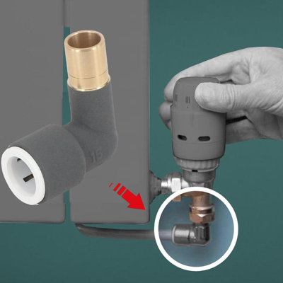 SPARES2GO Radiator Valve Reducing Elbow Stem Compression 15mm x 15mm ...