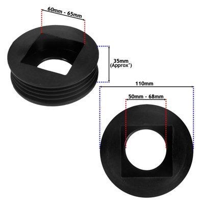 SPARES2GO Rainwater Downpipe Adaptor 65mm Square / 68mm Round Pipe to ...