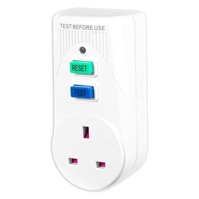 SPARES2GO RCD Safety Plug Single Socket Circuit Breaker Electrical ...