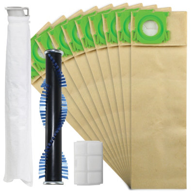 SPARES2GO Roller Brush Brushroll Bar & 10 Dust Bags & Filter Service ...