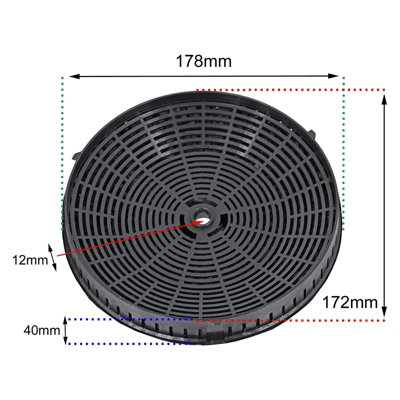 SPARES2GO Round Carbon Filter Pair compatible with Elica Cooker Hood ...