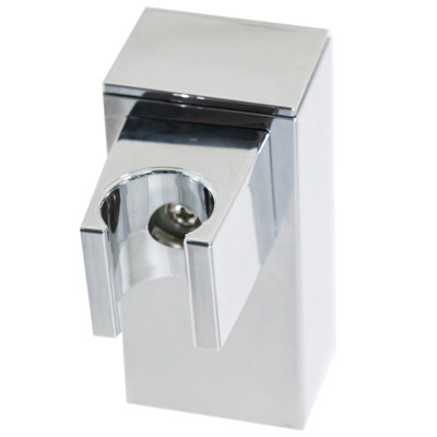 SPARES2GO Shower Head Wall Clamp Adjustable Square Angled Chrome ...
