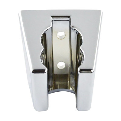 SPARES2GO Shower Head Wall Clamp Chrome Plated Silver Mounted Handset ...