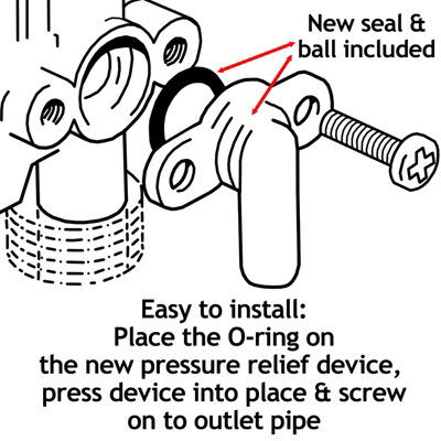 SPARES2GO Shower Pressure Relief Device PRD for TRITON Electric ...