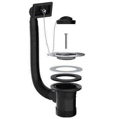 SPARES2GO Sink Waste Combination Overflow Plug with Chain 40mm 1.5 ...