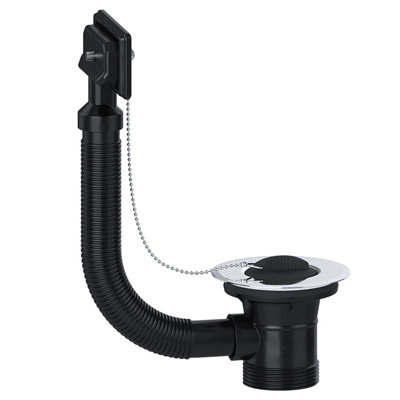 SPARES2GO Sink Waste Combination Overflow Plug with Chain 40mm 1.5 ...