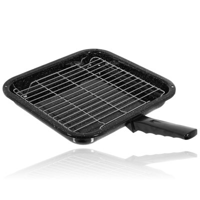 SPARES2GO Small Grill Pan UNIVERSAL Rack Detachable Handle for Oven ...