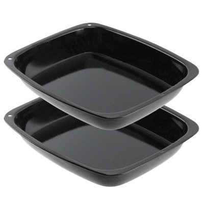 SPARES2GO Small Vitreous Enamel Roasting Tin Oven Baking Tray Roaster ...