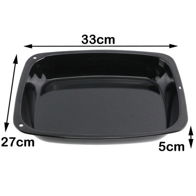 SPARES2GO Small Vitreous Enamel Roasting Tin Oven Baking Tray Roaster ...