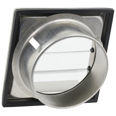 SPARES2GO Stainless Steel Square External Extractor Wall Vent Outlet ...