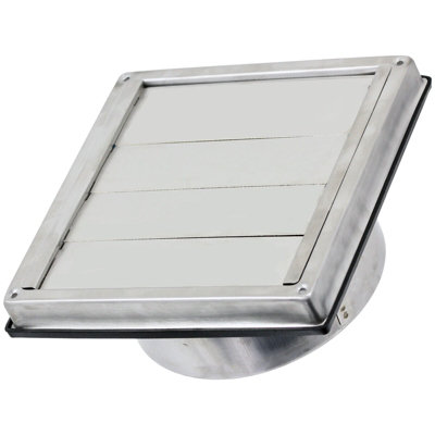 SPARES2GO Stainless Steel Square External Extractor Wall Vent Outlet ...