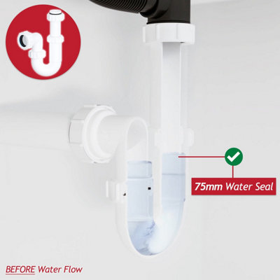 SPARES2GO Telescopic Sink P Trap Basin Swivel Plumbing Waste Pipe Kit ...