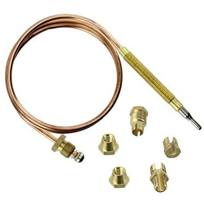 SPARES2GO Thermocouple Kit 900mm & Fixings for Gas Boiler Oven Cooker Grill