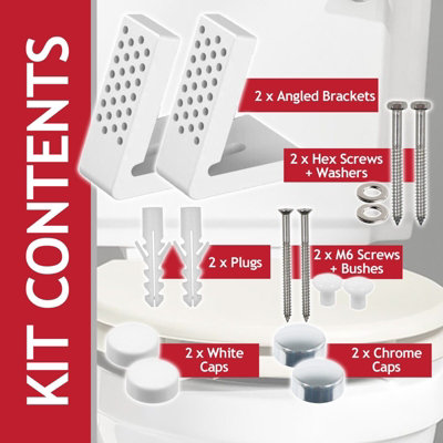 SPARES2GO Toilet Pan Fixing Kit Angled Floor WC Bidet Basin Bathroom ...