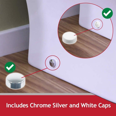 SPARES2GO Toilet Pan Fixing Kit Angled Floor WC Bidet Basin Bathroom ...