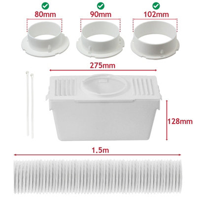 SPARES2GO Tumble Dryer Vent Kit Universal 1.5m Venting Duct Hose ...