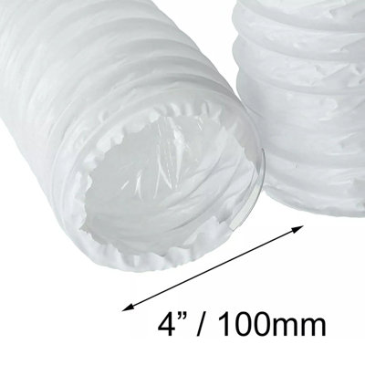 SPARES2GO Universal 4m Tumble Dryer Vent Hose + Connection Adapter Kit