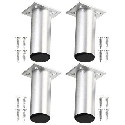 SPARES2GO Universal Adjustable Furniture Feet 4.5" Silver Wardrobe ...