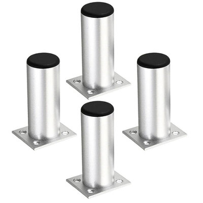 SPARES2GO UNIVERSAL ADJUSTABLE FURNITURE FEET 4.5" SILVER WARDROBE ...
