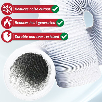 SPARES2GO Universal Air Con Vent Hose 6" x 2.5m PVC Aluminium Foil ...
