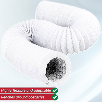 SPARES2GO Universal Air Con Vent Hose PVC Aluminium Foil Insulated ...