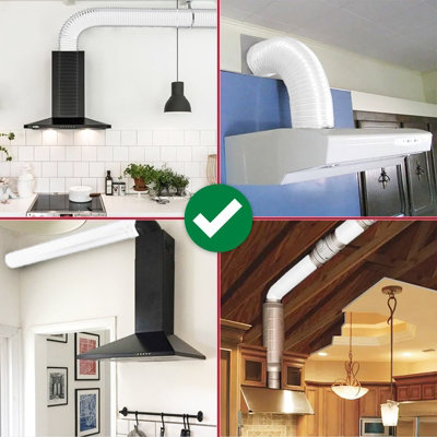 SPARES2GO Universal Cooker Hood Extractor Vent Hose PVC Aluminium Foil ...