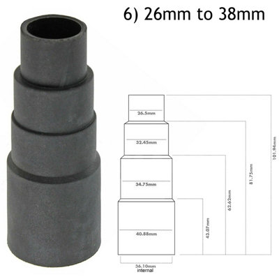 SPARES2GO Universal Dust Extractor Adaptor Sander Power Tool Adapter 26 ...