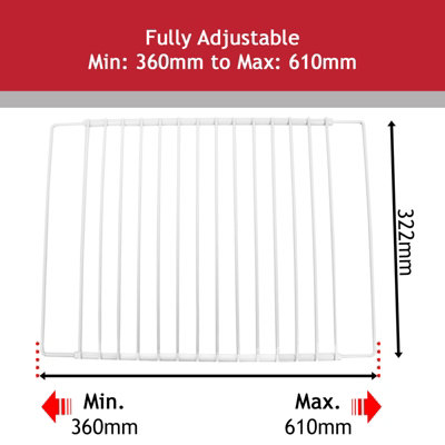 SPARES2GO Universal Fridge Refrigerator Freezer Shelf White, Adjustable ...