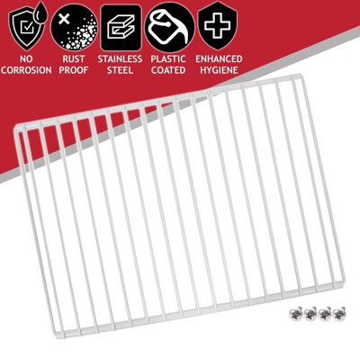 SPARES2GO Universal Large Fridge Freezer Shelf Adjustable White Plastic ...