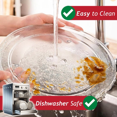 SPARES2GO Universal Microwave Turntable Plate 6 Lug Fixing Y Type Glass Dish Tray (11" / 28.5cm ...