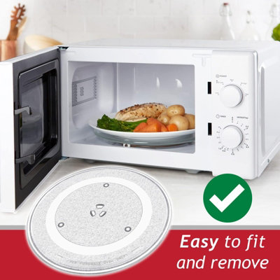 SPARES2GO Universal Microwave Turntable Plate 6 Lug Fixing Y Type Glass Dish Tray (11" / 28.5cm ...