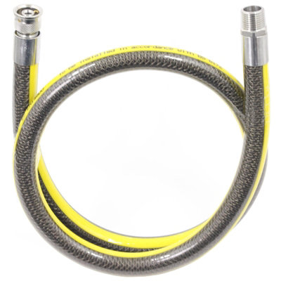 SPARES2GO UNIVERSAL Oven Cooker Gas Hose 4ft 1/2" Straight Bayonet ...