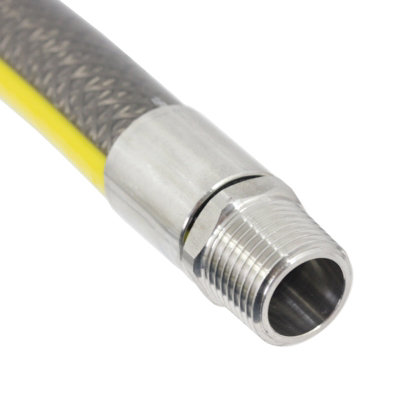 SPARES2GO UNIVERSAL Oven Cooker Gas Hose 4ft 1/2" Straight Bayonet Pipe ...
