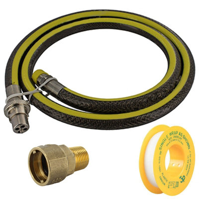 SPARES2GO UNIVERSAL Oven Cooker Gas Supply Hose Straight Bayonet Pipe ...