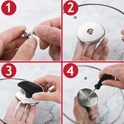 SPARES2GO Universal Pan Lid Handle 6cm Saucepan Slow Cooker Steamer Pot ...
