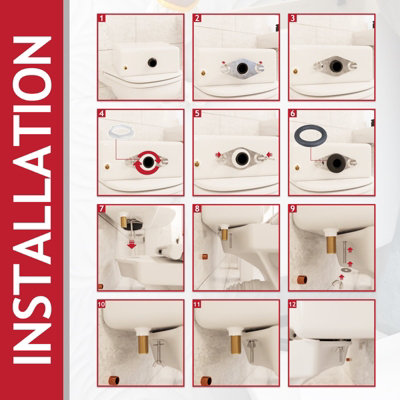 SPARES2GO Universal Toilet Cistern Close Coupling Fixing Kit Flat Metal ...