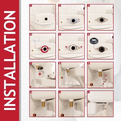 SPARES2GO Universal Toilet Cistern Close Coupling Fixing Kit Flat Metal ...