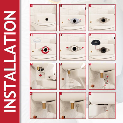 SPARES2GO UNIVERSAL TOILET CISTERN CLOSE COUPLING FIXING KIT RECESSED ...