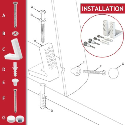 SPARES2GO Universal Toilet Fixing Kit (Angled Pan Floor Bracket ...
