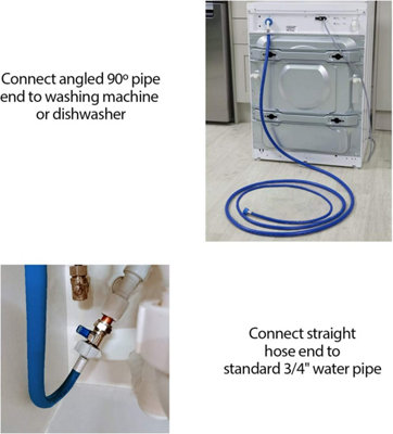 SPARES2GO Universal Washing Machine / Dishwasher Fill Hose Cold Water ...