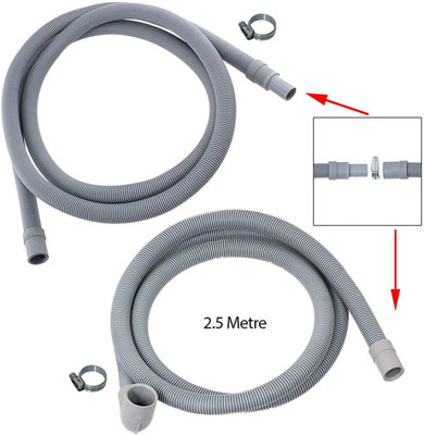 SPARES2GO Universal Washing Machine / Dishwasher Fill Hose + Drain Hose ...