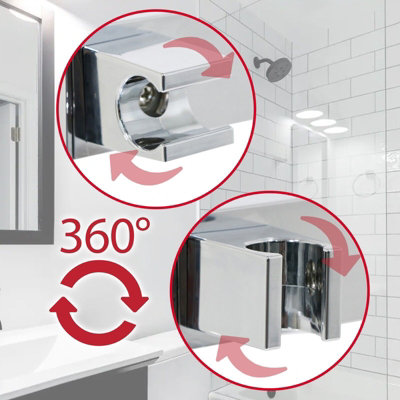 SPARES2GO Wall Clamp compatible with Aqualisa Shower Head Adjustable ...