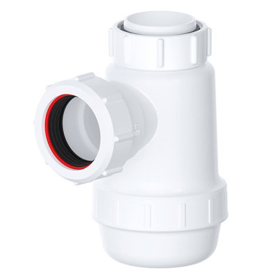 SPARES2GO Waste Bottle Trap 38mm Shallow Bathroom Kitchen Sink Basin ...