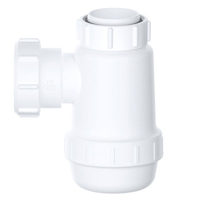 SPARES2GO Waste Bottle Trap 38mm Shallow Bathroom Kitchen Sink Basin ...